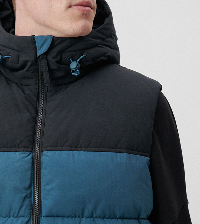 Buy Mavi Color Block Hooded Gilet In Blue | 6thStreet Qatar