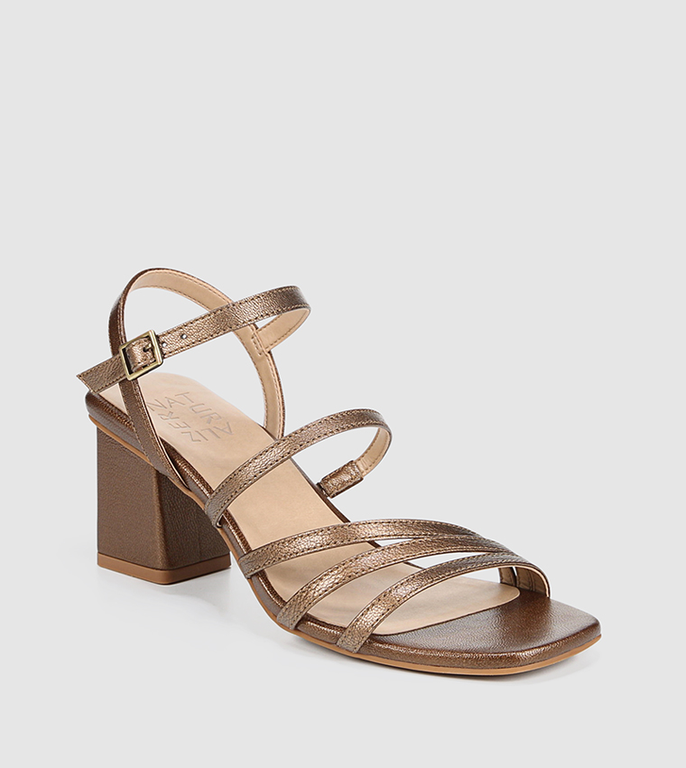 Buy Naturalizer NIKO Strappy Block Heel Sandals In Bronze | 6thStreet UAE