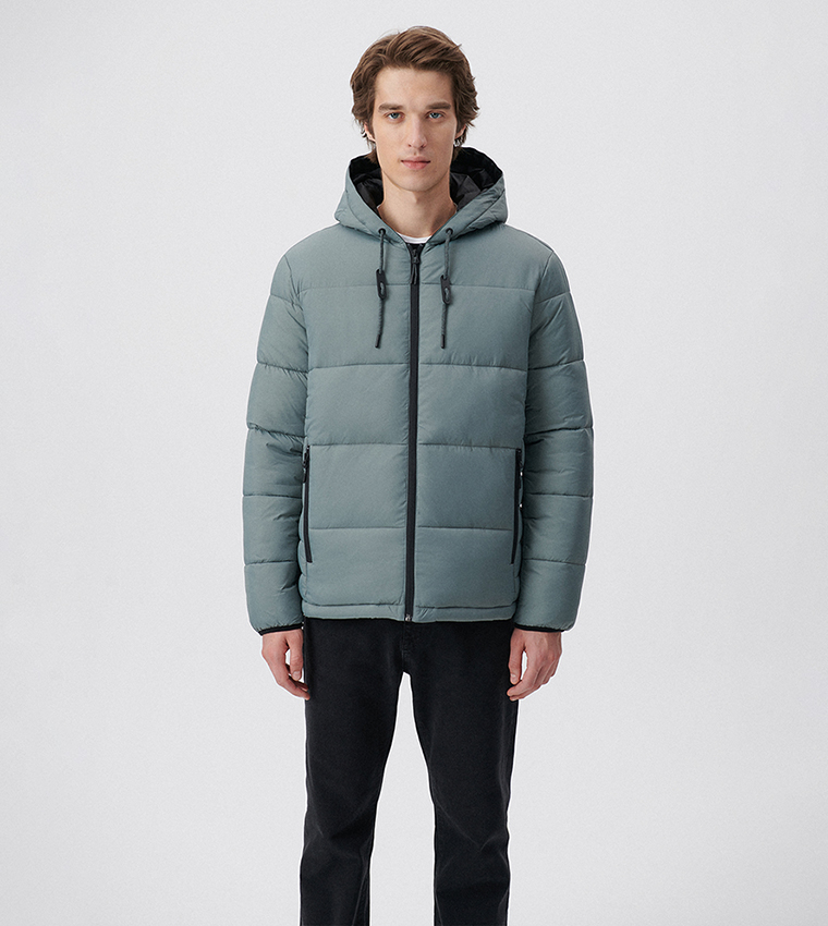 Buy Mavi Zippered Hooded Puffer Jacket In Green | 6thStreet Saudi Arabia