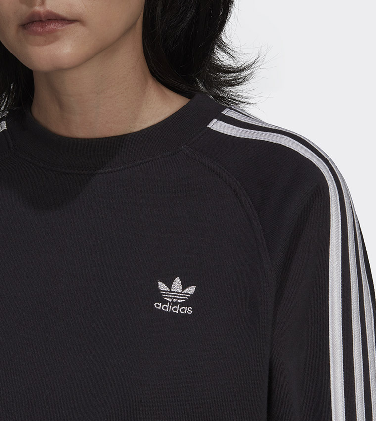 Buy Adidas Adicolor Classics High Shine Crew Sweatshirt In Black ...