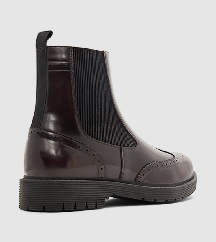 Buy Call It Spring HIGHLAND Mid Top Low Heel Chelsea Boots In Red ...