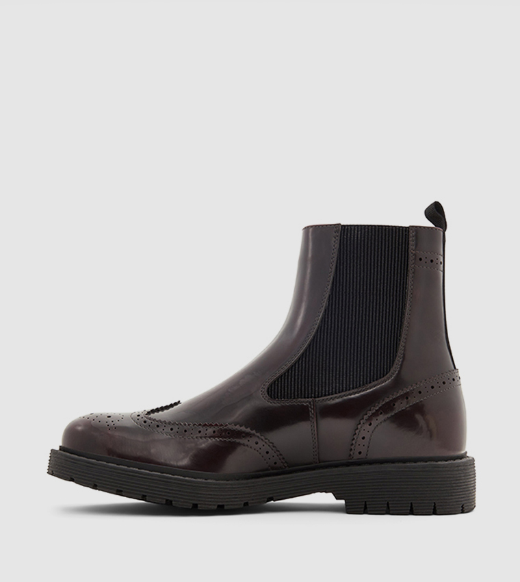 Buy Call It Spring HIGHLAND Mid Top Low Heel Chelsea Boots In Red ...