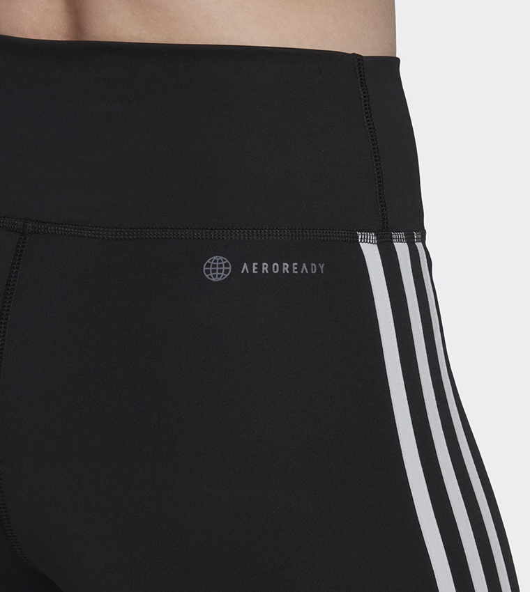 Buy Adidas Training Essentials 3 Stripes High Waisted Short Tights In ...