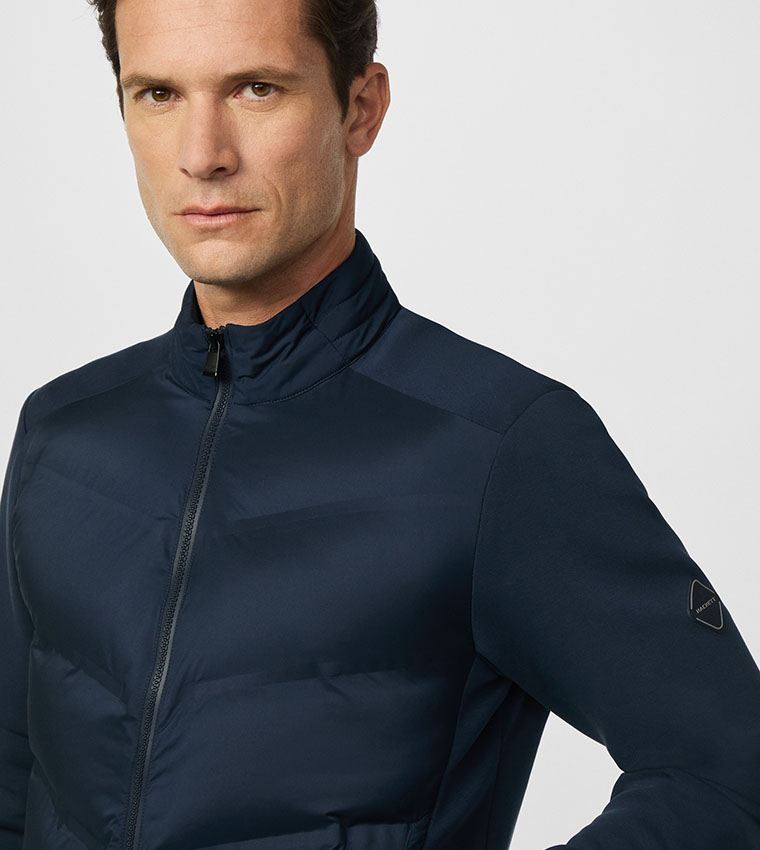 Buy Hackett SONIC High Neck Puffer Jacket In Navy | 6thStreet UAE