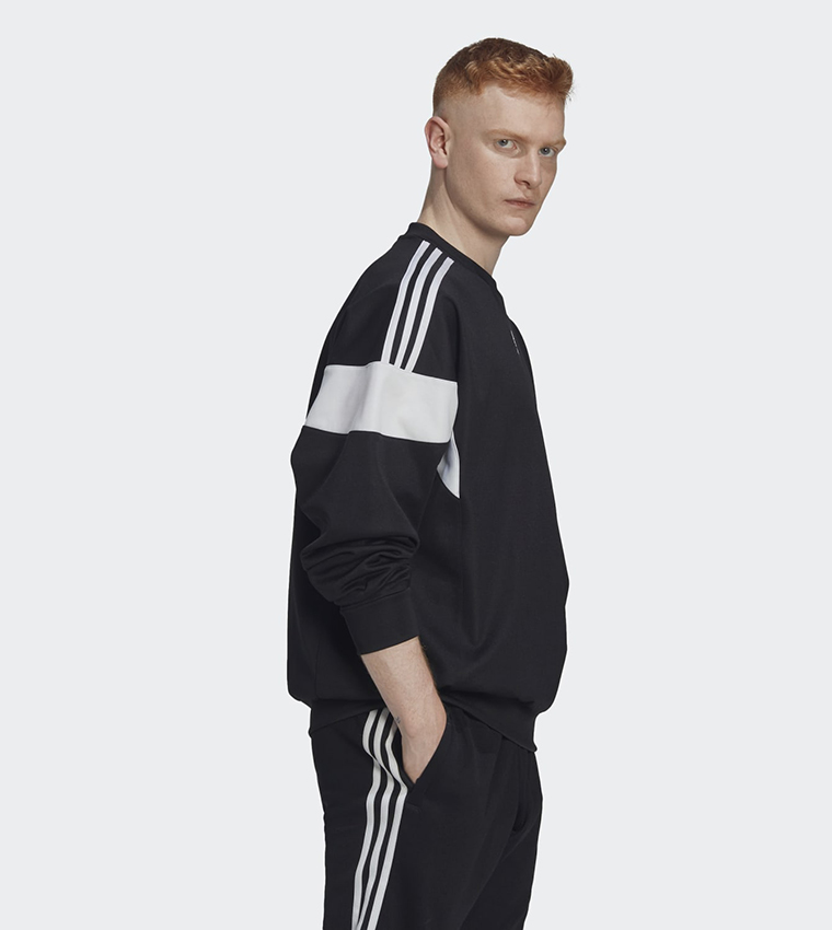 Buy Adidas Adicolor Classics Cut Line Crew Neck Sweatshirt In Black ...