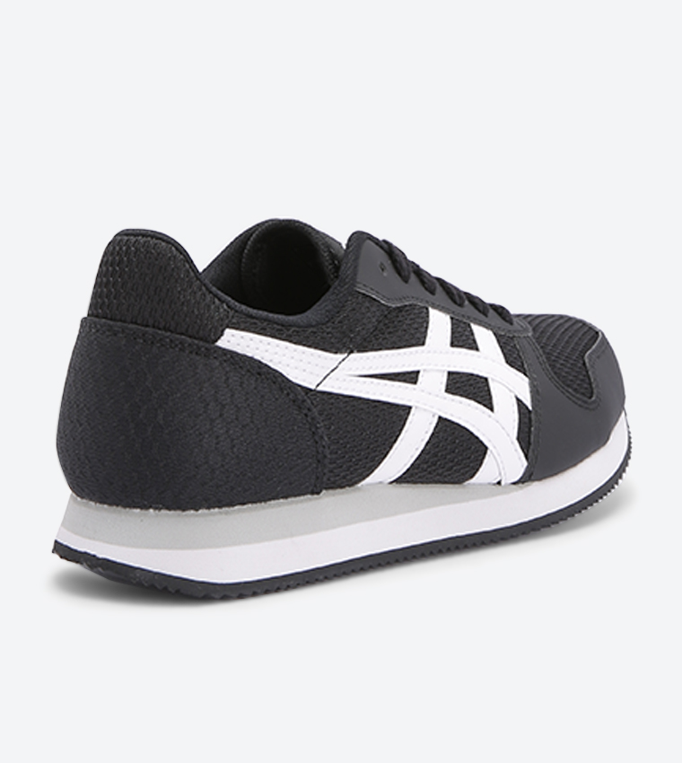 Buy Asics Mesh Detailed Lace Up Closure Sneakers Black In Black ...