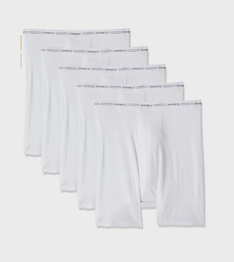 Buy Hanes Pack Of 5 Logo Detail Waistband Trunks In White | 6thStreet UAE