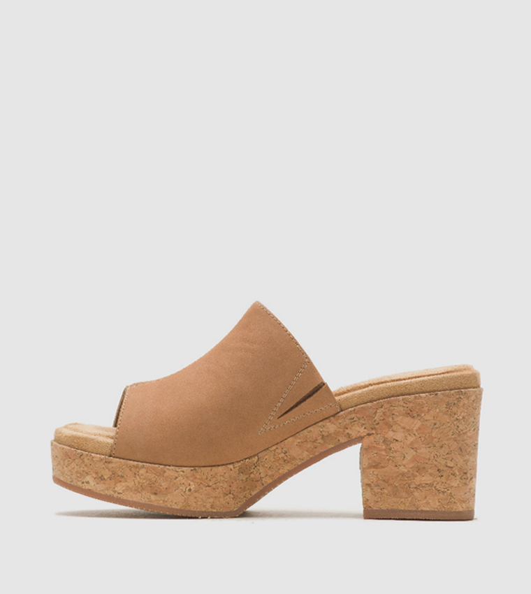 Buy Hush Puppies POPPY Block Heel Sandals In Beige | 6thStreet UAE