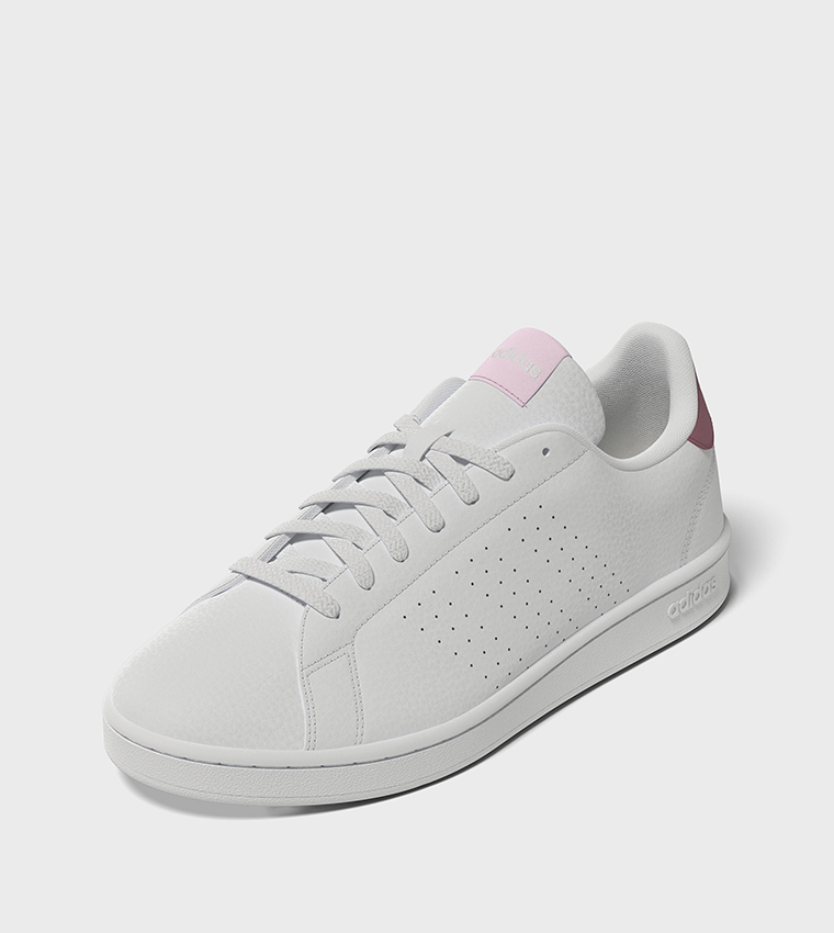 Buy Adidas ADVANTAGE Textured Lace Up Tennis Shoes In White | 6thStreet UAE