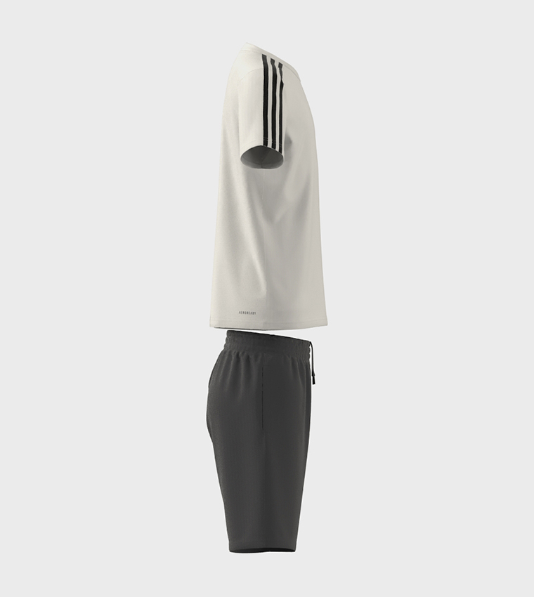 Buy Adidas Training Essentials Aeroready 3 Stripes Clothing Set In ...