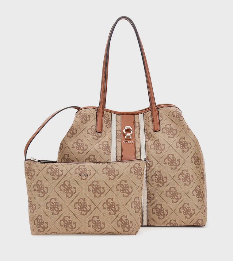 Buy Guess ERENIA Logo Printed 2 In 1 Tote Bag, Large In Brown ...