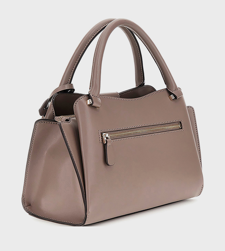 Buy Guess JANE Logo Printed Satchel Bag In Taupe | 6thStreet UAE
