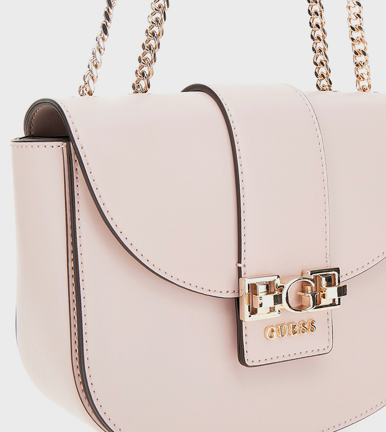 Buy Guess JANE Logo Detail Flap Shoulder Bag In Pink | 6thstreet UAE