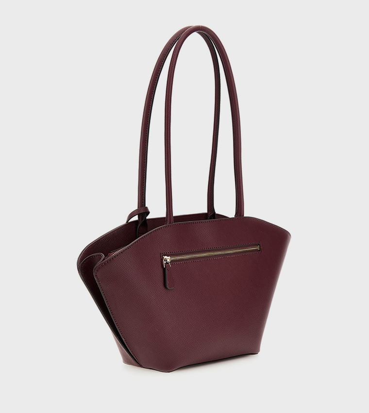 Buy Guess BOLENA Textured Trapeze Shoulder Bag In Wine | 6thStreet ...