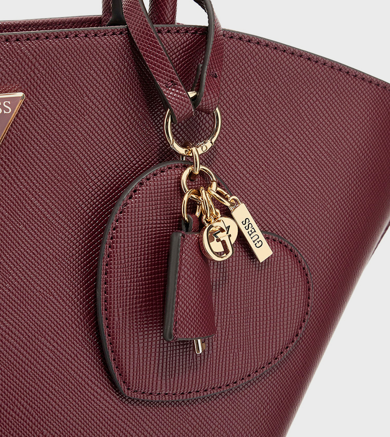 Buy Guess BOLENA Textured Trapeze Shoulder Bag In Wine | 6thStreet ...