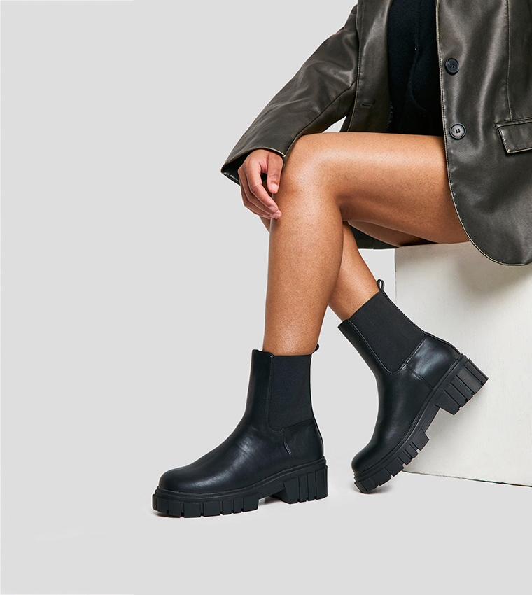 Buy shop Black Cleated Chelsea