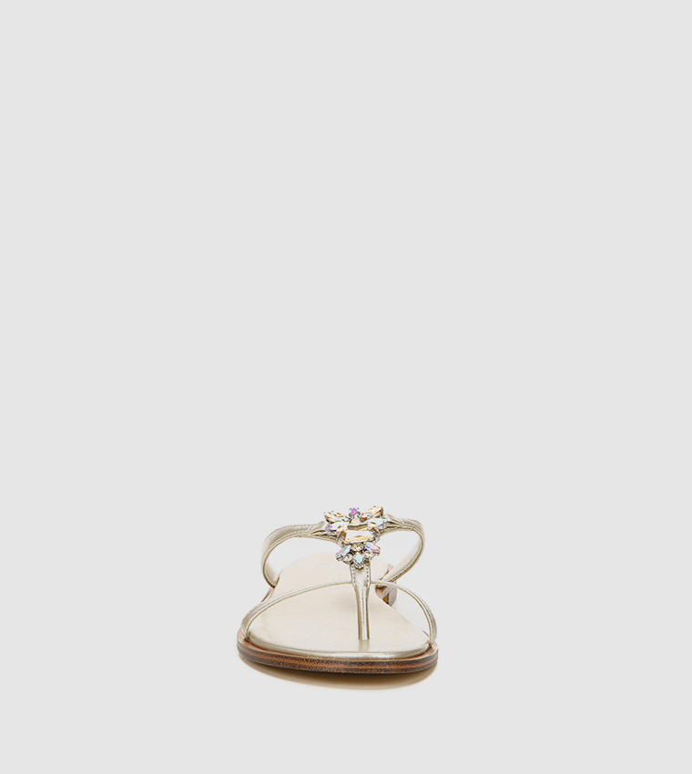 Buy Naturalizer FELICITY Embellished Flat Sandals In Gold | 6thStreet UAE