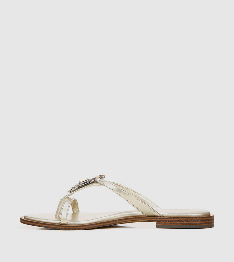 Buy Naturalizer FELICITY Embellished Flat Sandals In Gold | 6thStreet UAE