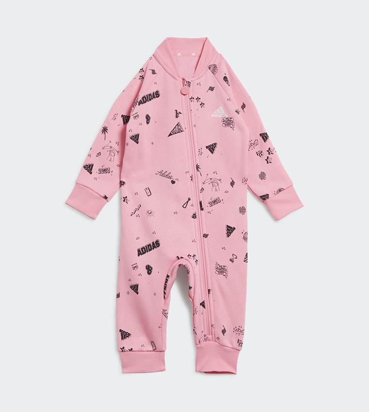 Buy Adidas Printed Long Sleeves Sleepsuit In Pink | 6thStreet Saudi Arabia