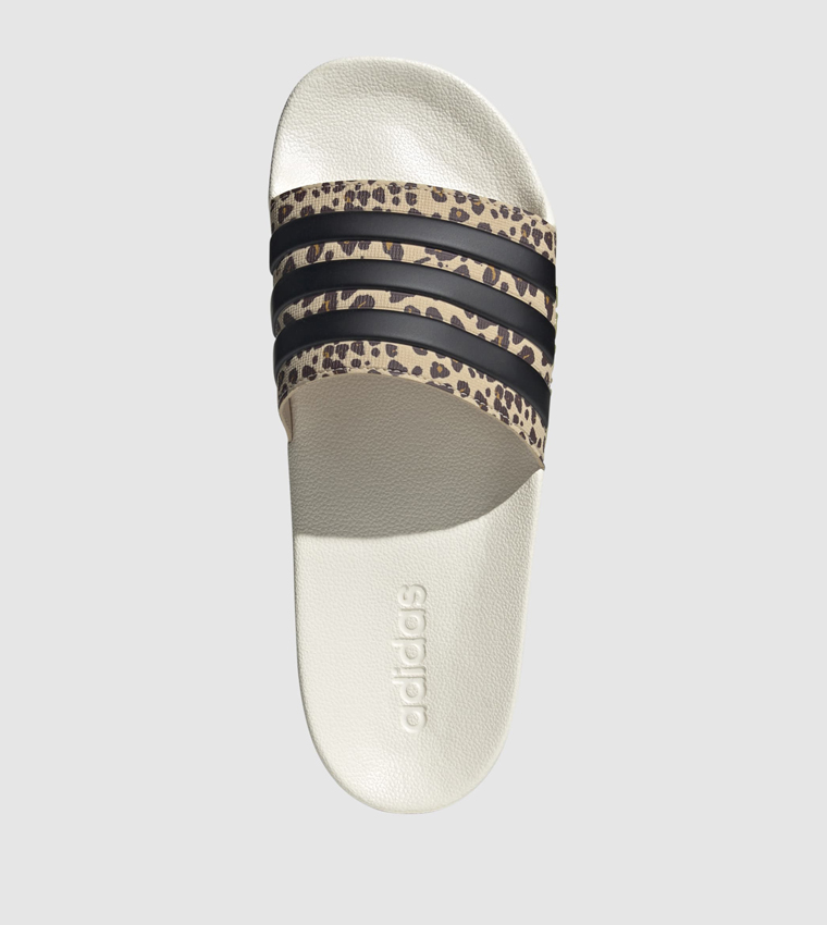 Buy Adidas Adilette Shower Printed Strap Slides In White | 6thStreet UAE