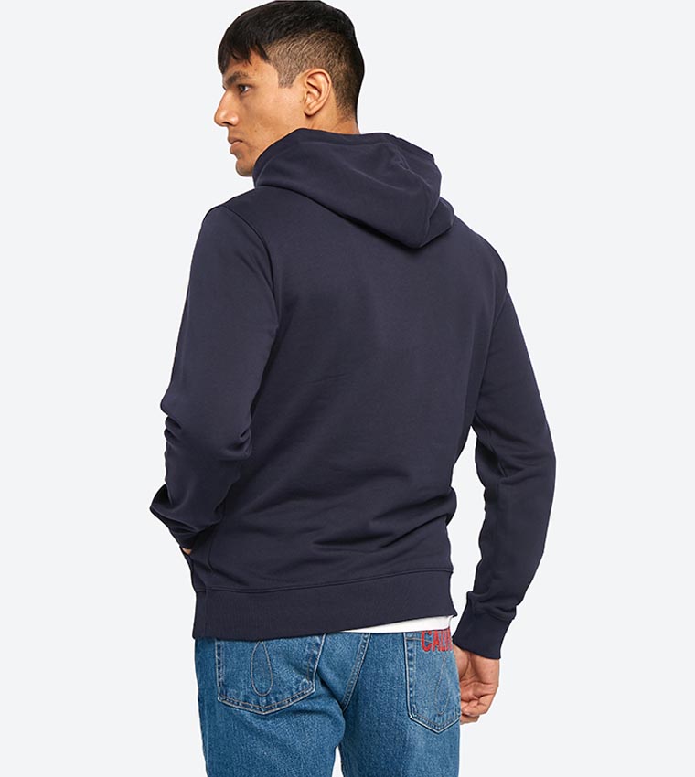 Buy Calvin Klein Draw Cord Details Long Sleeve High Neck Jacket Navy In ...