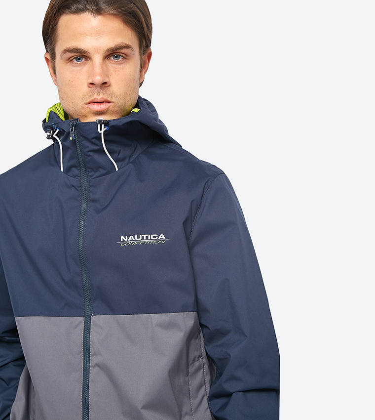 Buy Nautica Colorblocked Long Sleeve High Necked Zip Closure Jacket ...