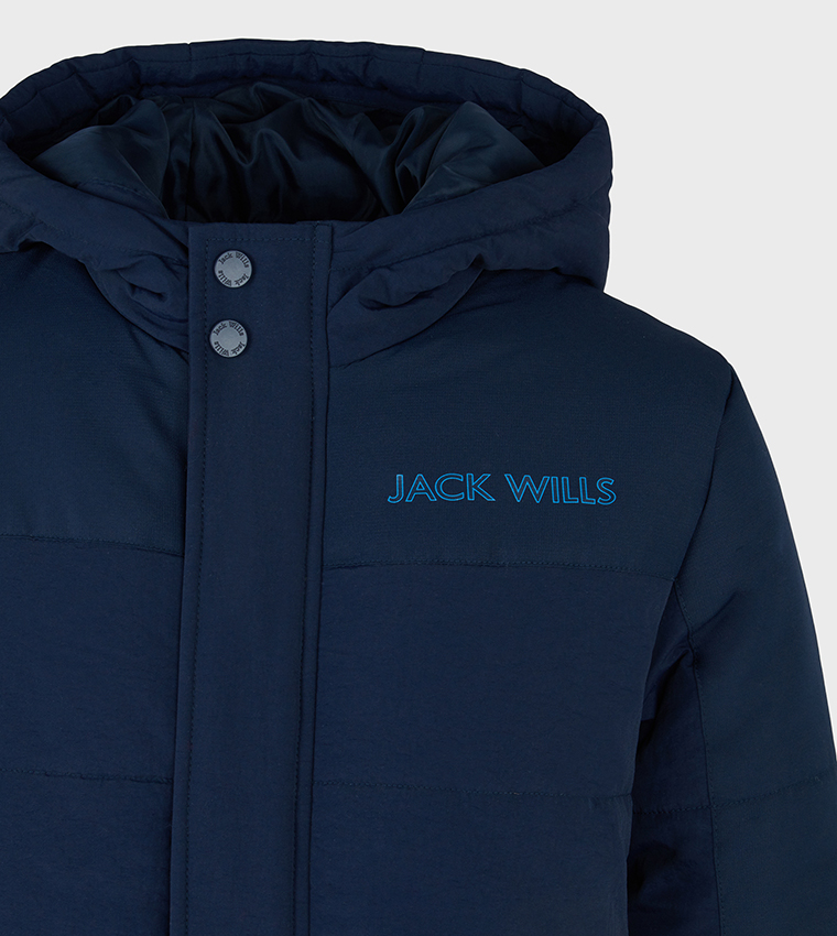 Buy Jack Wills Kids Logo Detail Quilted Coat In Navy | 6thStreet Kuwait