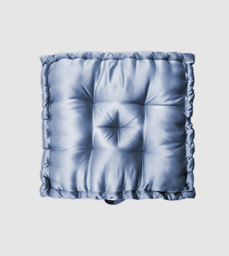 Buy HIS & HERS Square Shaped Floor Cushion Polyester In Blue ...