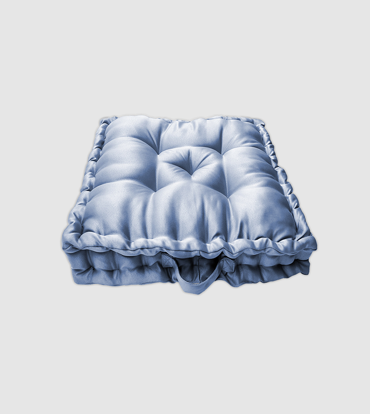 Buy HIS & HERS Square Shaped Floor Cushion Polyester In Blue ...