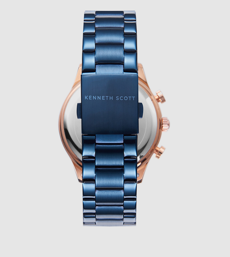 Buy Kenneth Scott Chronograph Blue Dial Analog Watch In Blue ...