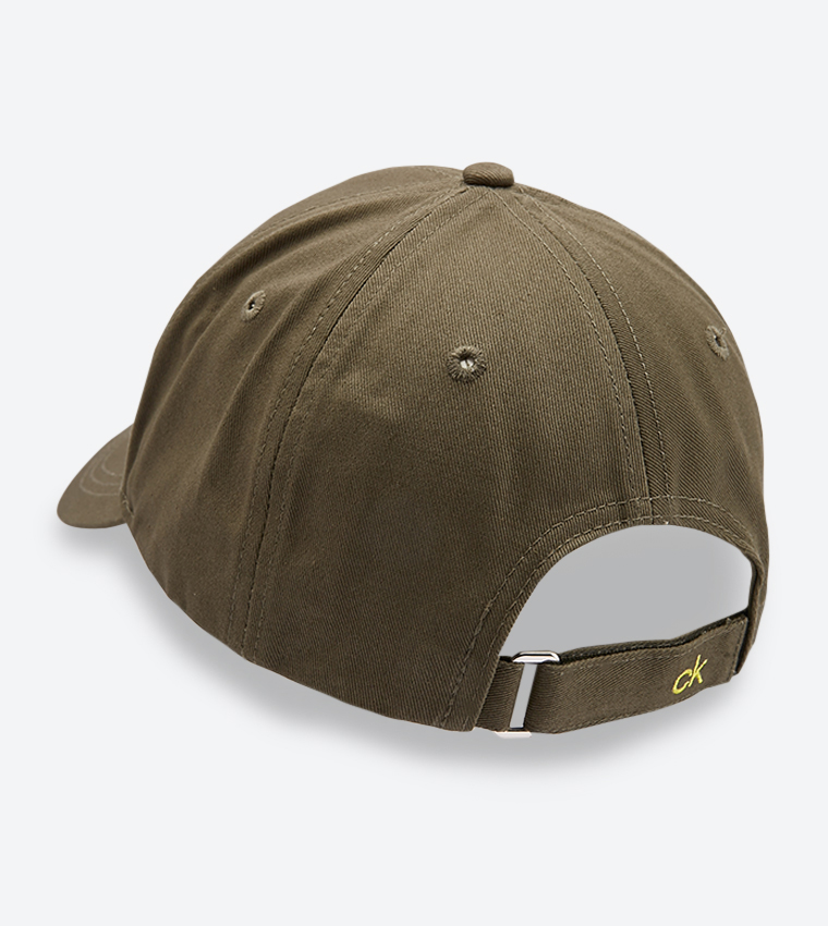 Buy Calvin Klein Side Logo Details Adjustable Back Strap Cap Green In ...