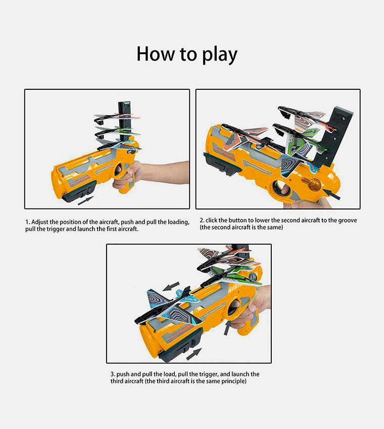 Buy Toonz Catapult Plane Toy Gun Air Battle One Click Ejection Model ...