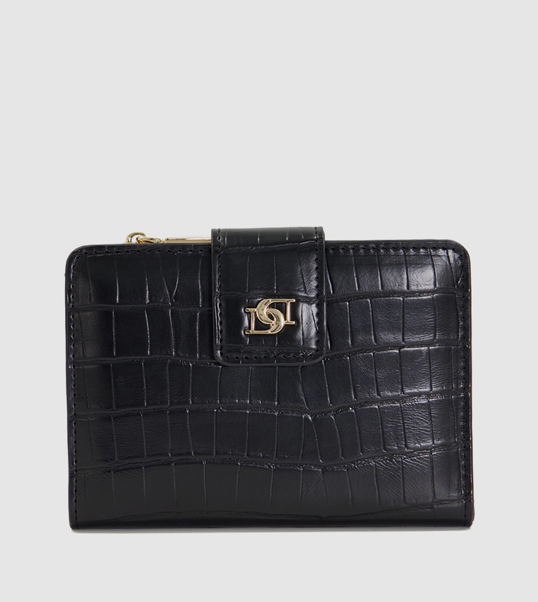 Buy Dune London KENNERS Textured Bi Fold Wallet In Black | 6thStreet Kuwait