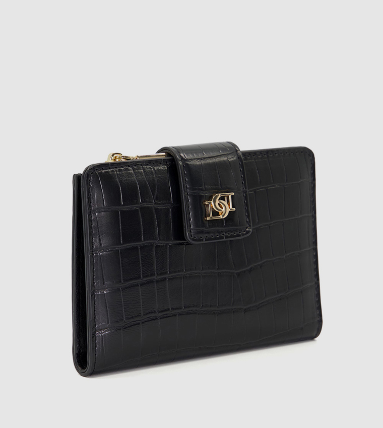 Buy Dune London KENNERS Textured Bi Fold Wallet In Black | 6thStreet Kuwait