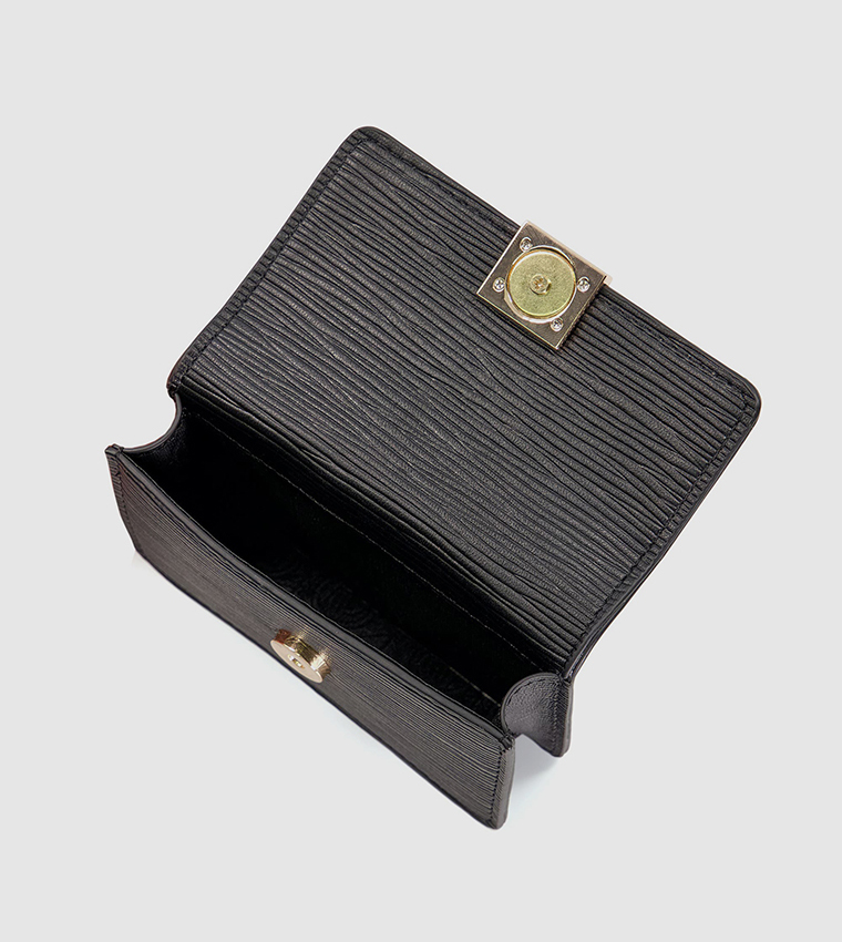 Buy Dune London Kini Textured Snap Button Closure Wallet In Black ...