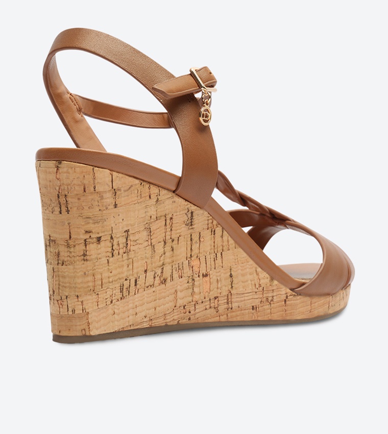 Buy Dune London Koala T Bar Wedge Sandals Tan KOALA In Brown ...