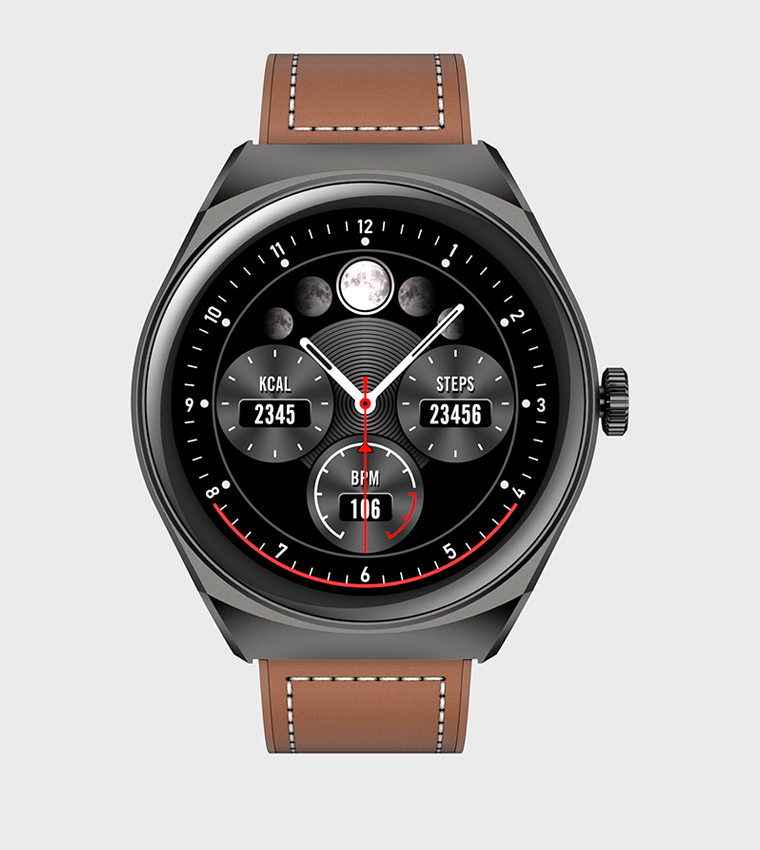 Buy Kenneth Scott Black Dial Smart Watch With Interchangeable Strap In ...