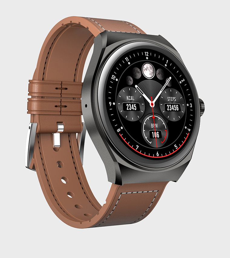 Buy Kenneth Scott Black Dial Smart Watch With Interchangeable Strap In ...