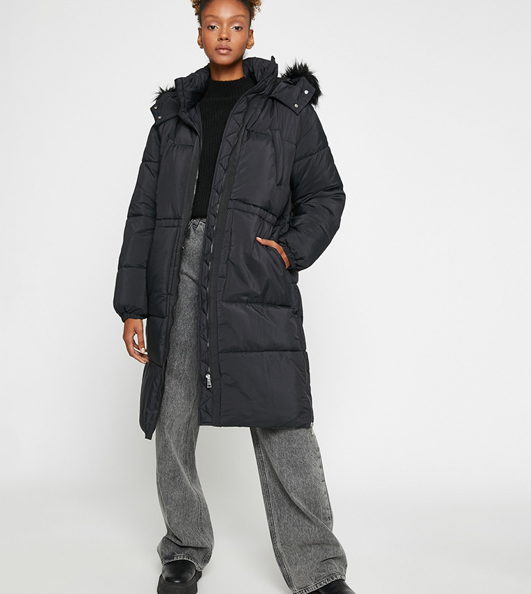 Buy Koton Quilted Parka Jacket In Black | 6thStreet UAE