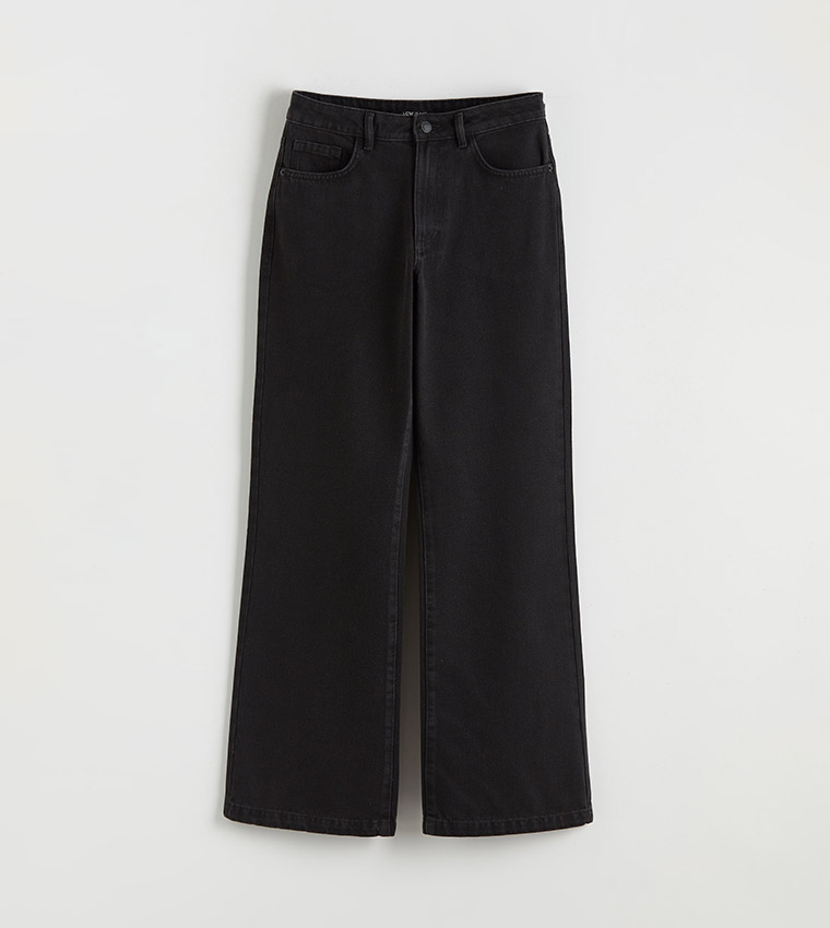 Buy LC Waikiki Washed High Waist Wide Leg Jeans In Black | 6thStreet UAE