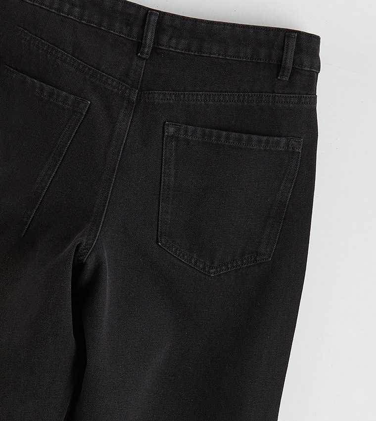 Buy LC Waikiki Washed High Waist Wide Leg Jeans In Black | 6thStreet UAE