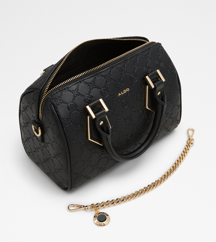 Buy Aldo Accessories LAPILLI Embossed Barrel Bag With Chain Detail In Black | 6thStreet Qatar