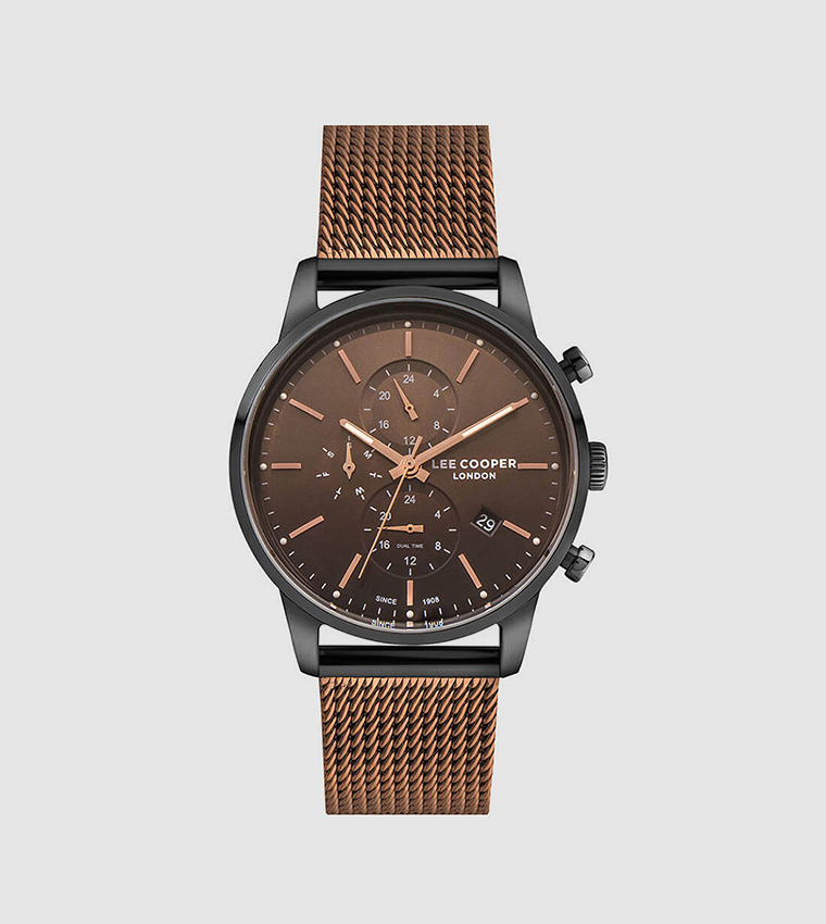 Buy Lee Cooper Multifunction Brown Dial Watch In Brown | 6thStreet Qatar