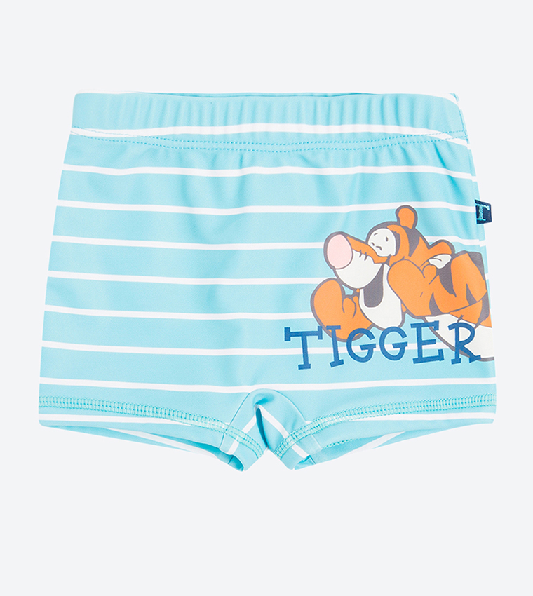 Buy R&B Kids Tigger Print Striped Swim Shorts Blue LCB1603214 In Blue ...