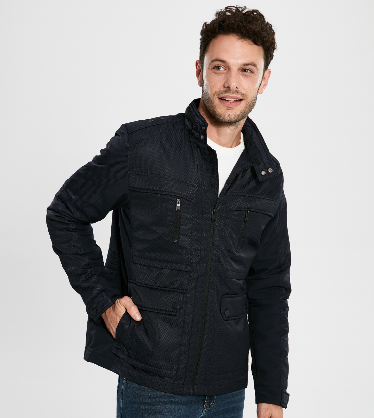 Buy LC Waikiki Woven Jacket Navy In Blue | 6thStreet Qatar