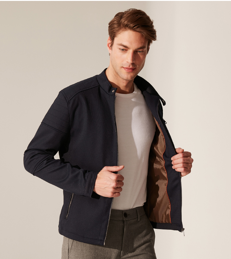 Buy LC Waikiki Woven Jacket Navy In Blue | 6thStreet Kuwait