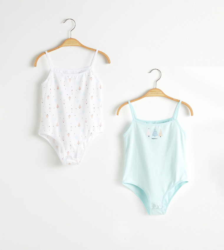 Buy LC Waikiki 2 Pack Girl'S Bodysuit Pastel Blue In Blue | 6thStreet UAE