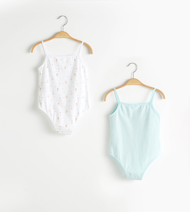 Buy LC Waikiki 2 Pack Girl'S Bodysuit Pastel Blue In Blue | 6thStreet UAE