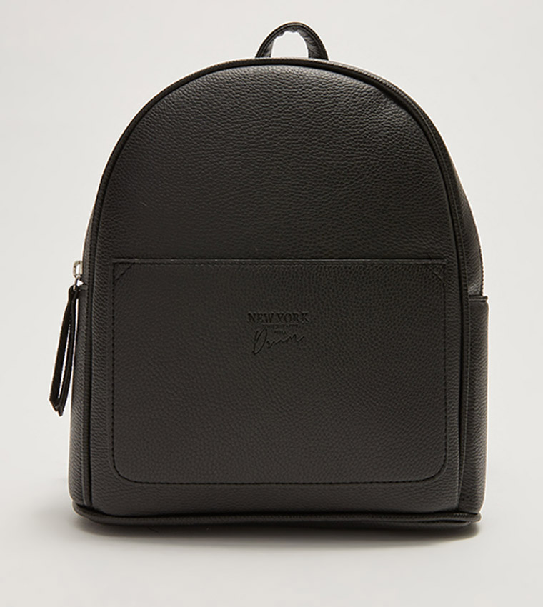 Buy LC Waikiki Label Printed Look Backpack In Black | 6thStreet Qatar