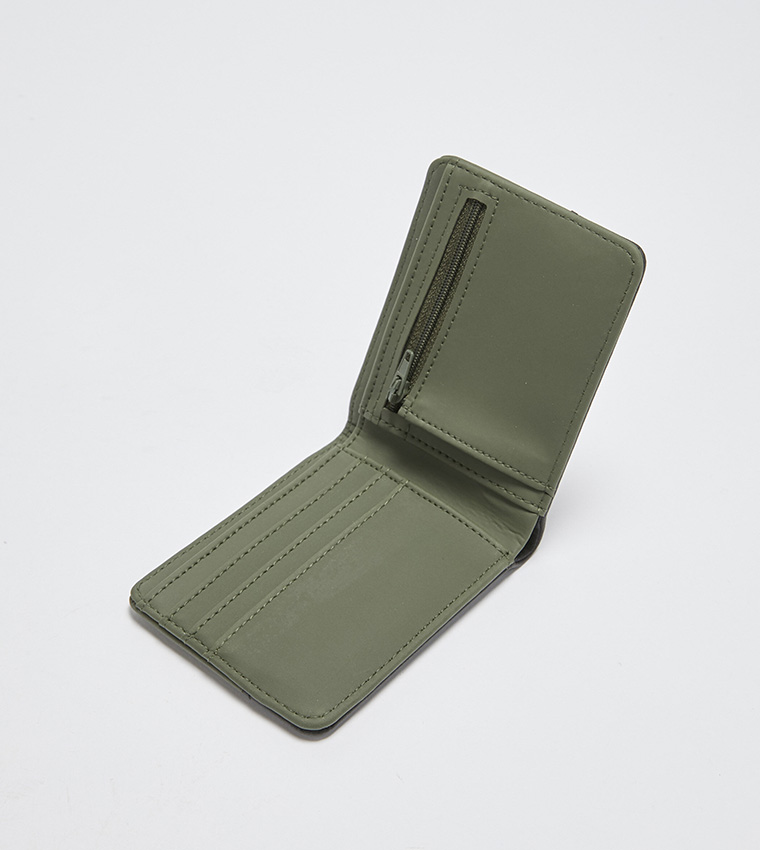 Buy LC Waikiki Leather Look Color Block Wallet In Green | 6thStreet Oman